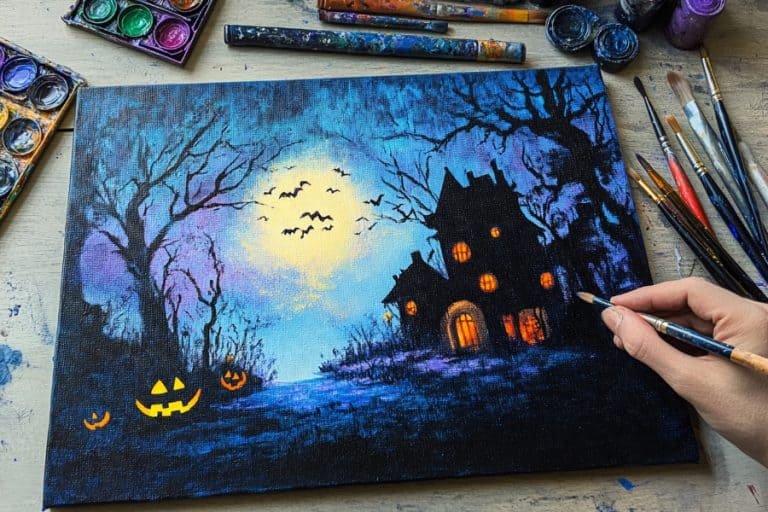 18 Unique Halloween Paintings on Canvas Ideas to Try This Year