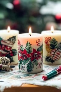 21 Christmas Hand-painted Candle Ideas For A Festive Holiday