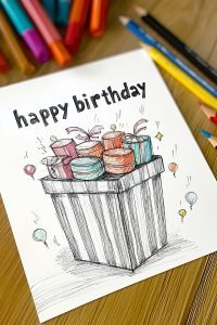Explore 25 Easy Happy Birthday Drawing Colored Pencil Ideas for All