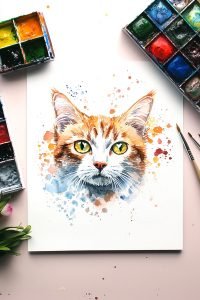 28 Stunning Watercolor Cat Drawing Ideas for Cat Lovers