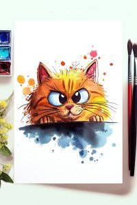 28 Stunning Watercolor Cat Drawing Ideas for Cat Lovers