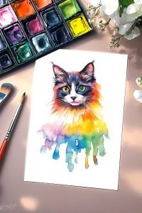 28 Stunning Watercolor Cat Drawing Ideas for Cat Lovers