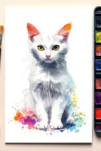 28 Stunning Watercolor Cat Drawing Ideas for Cat Lovers