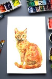 28 Stunning Watercolor Cat Drawing Ideas for Cat Lovers