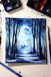 25 Watercolor Moon Easy Drawing Ideas for Relaxing Creative Sessions