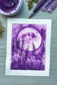 25 Watercolor Moon Easy Drawing Ideas for Relaxing Creative Sessions