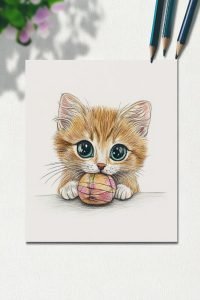 Adorable 28 Colored Pencil Cat Painting Ideas for Cat Lovers