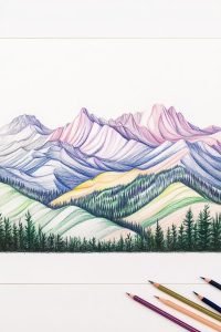 30 Colored Pencil Drawing Mountain Ideas for Stunning Landscape Art