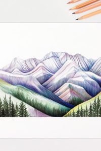 30 Colored Pencil Drawing Mountain Ideas for Stunning Landscape Art