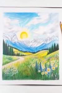 30 Colored Pencil Drawing Mountain Ideas for Stunning Landscape Art