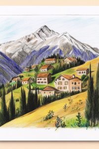30 Colored Pencil Drawing Mountain Ideas for Stunning Landscape Art