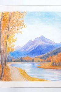 30 Colored Pencil Drawing Mountain Ideas for Stunning Landscape Art