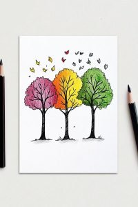 23 Colored Pencil Trees Drawing Ideas to Inspire Your Nature Art