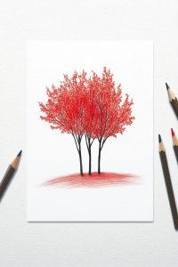 Beautiful 25 Colored Pencil Trees Painting Ideas for Every Skill Level