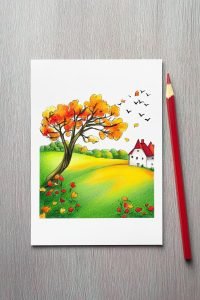Beautiful 25 Colored Pencil Trees Painting Ideas for Every Skill Level
