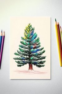Beautiful 25 Colored Pencil Trees Painting Ideas for Every Skill Level