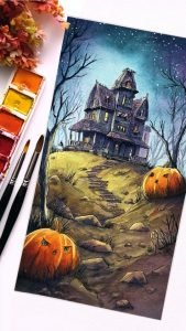 Best 24 Halloween Watercolor Paintings Ideas for Artists to Try
