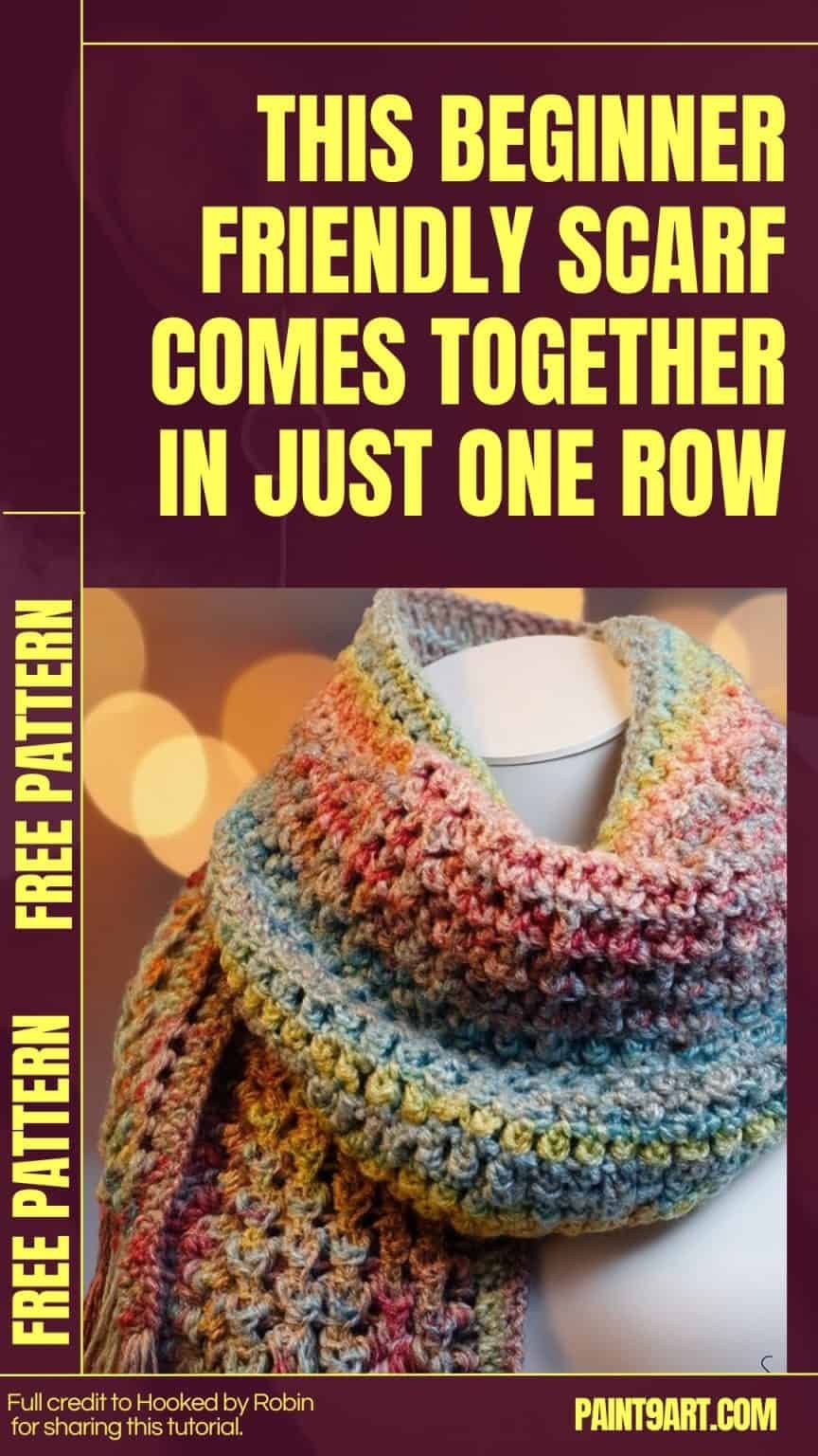 Quick & Easy Crochet Scarf One Row Repeat Tutorial