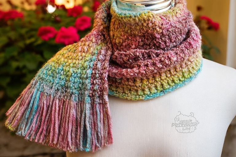 Quick & Easy Crochet Scarf One Row Repeat Tutorial