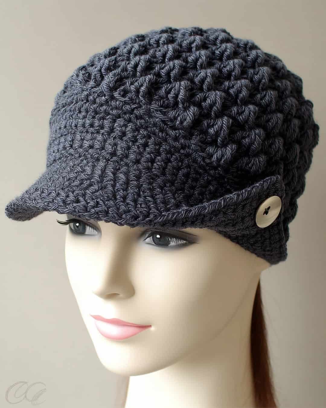 How to Crochet Easy Crochet Women's Peak Cap Hat